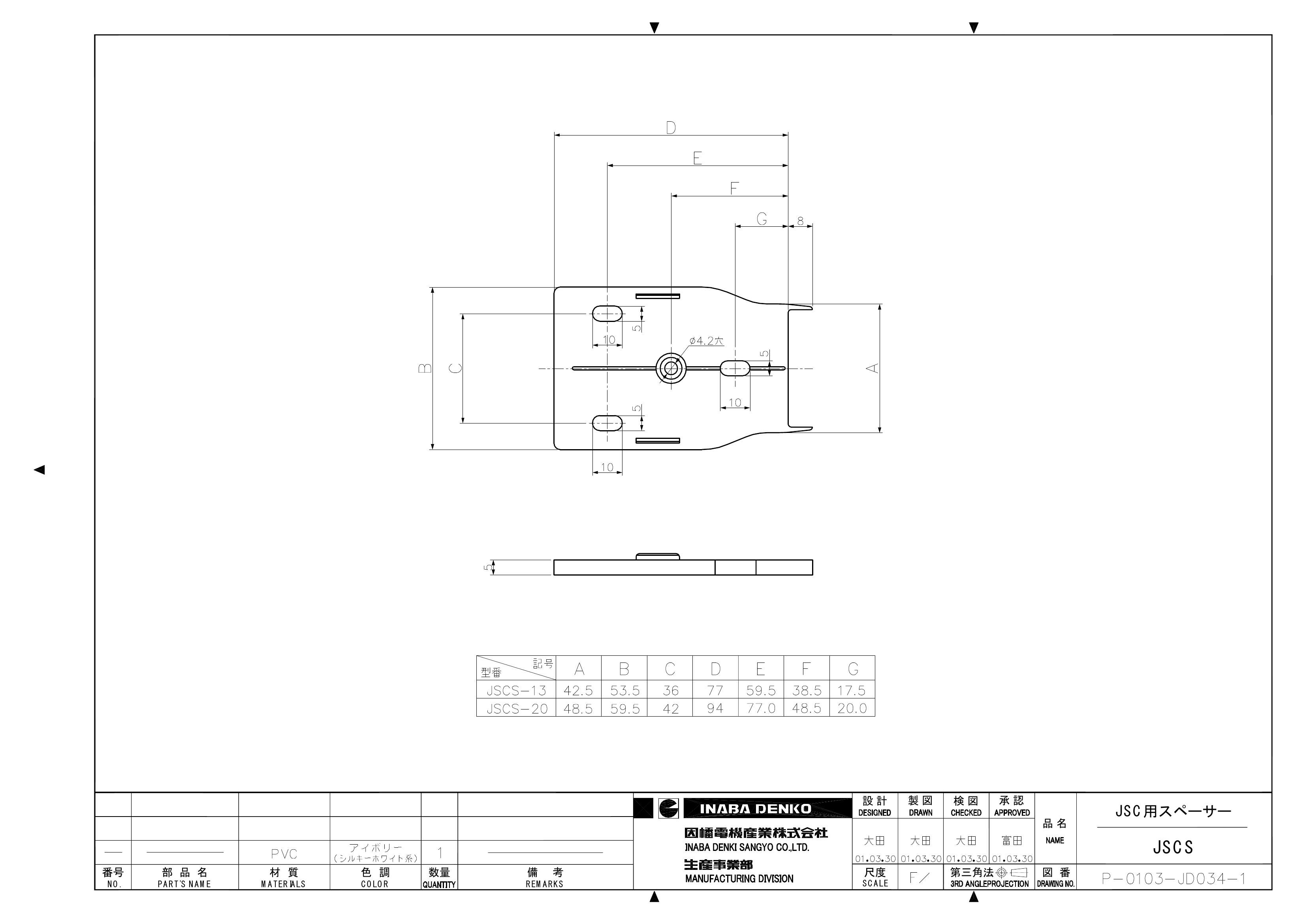 【JSCS】JSC用スペーサー | 製品情報 | 因幡電工 INABA DENKO（因幡電機産業）