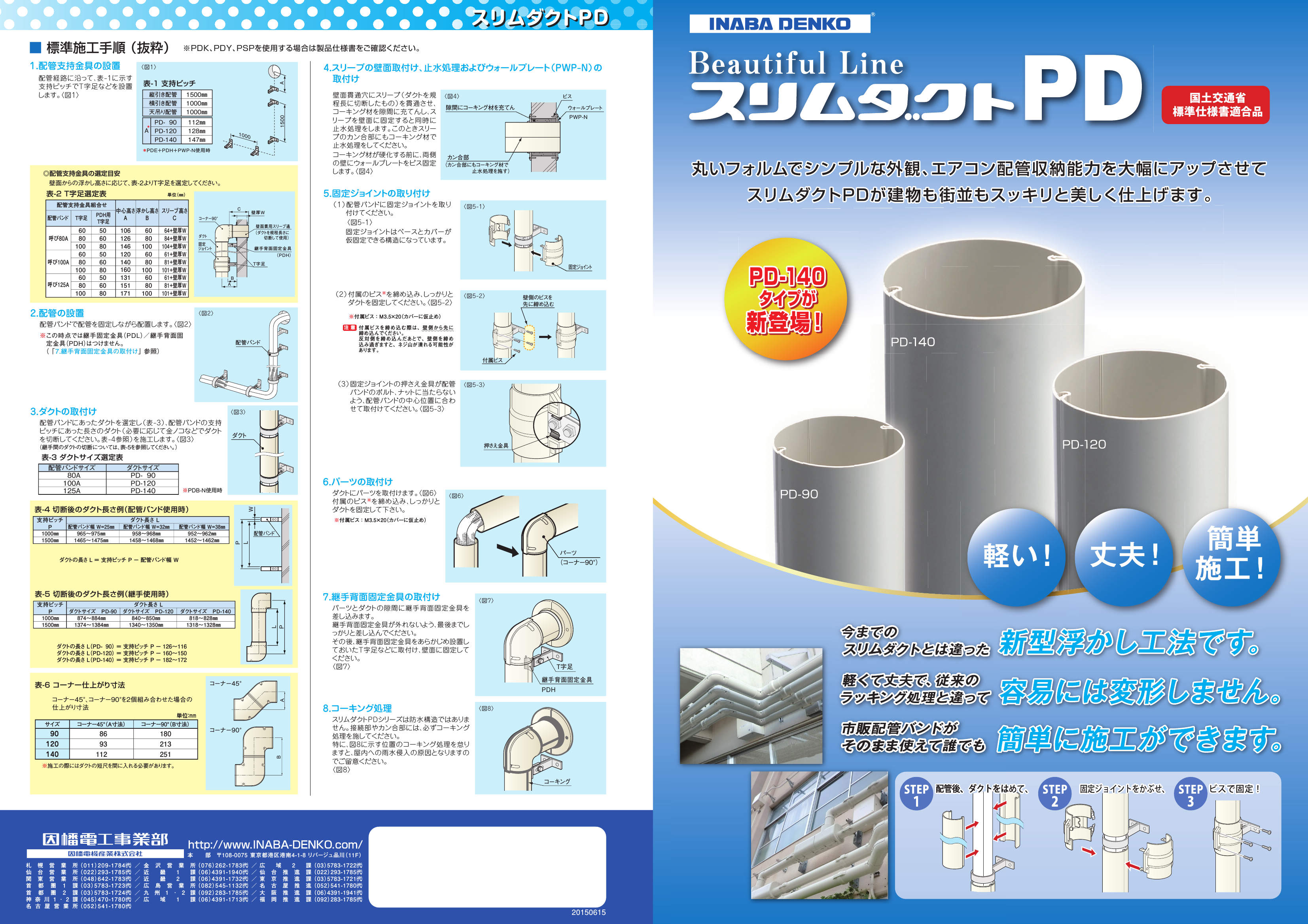 【PD】スリムダクトPD | 製品情報 | 因幡電工 INABA DENKO（因幡電機産業）